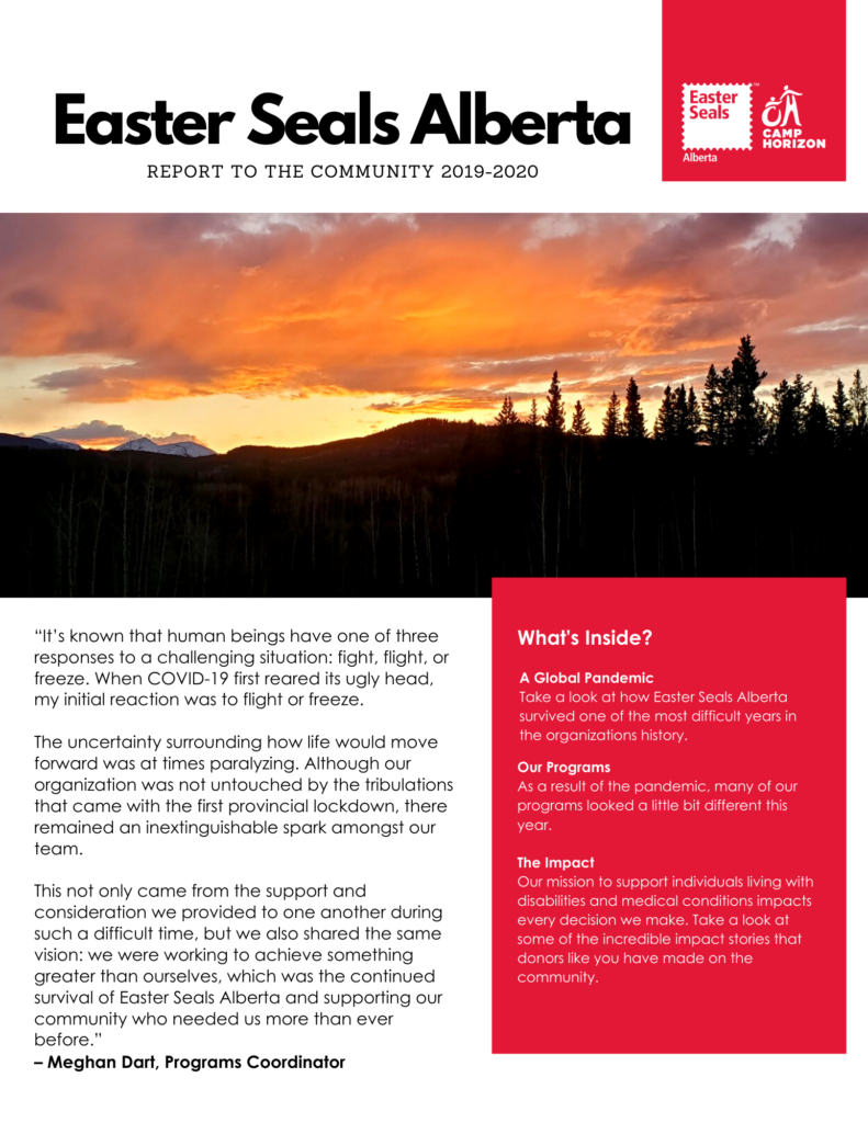 View our Annual Reports - Easter Seals Alberta